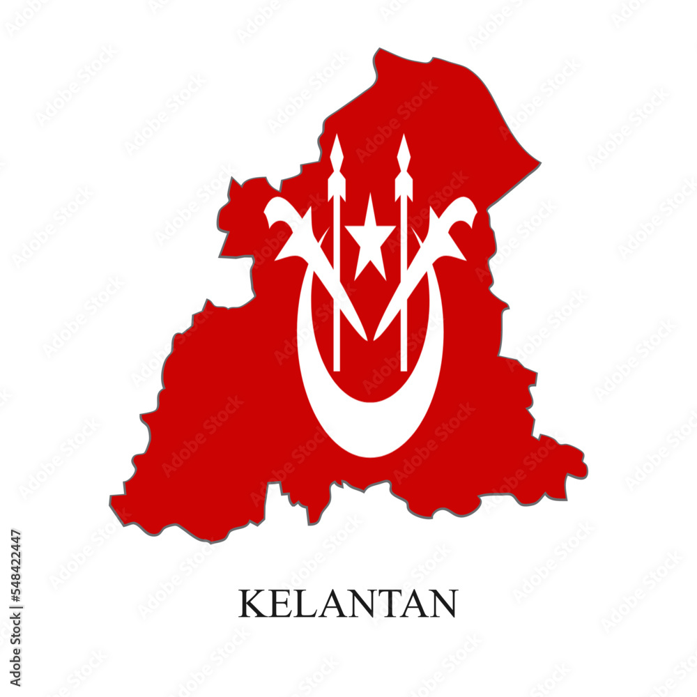 Kelantan map vector illustration. Malaysian city. State in Malaysia ...