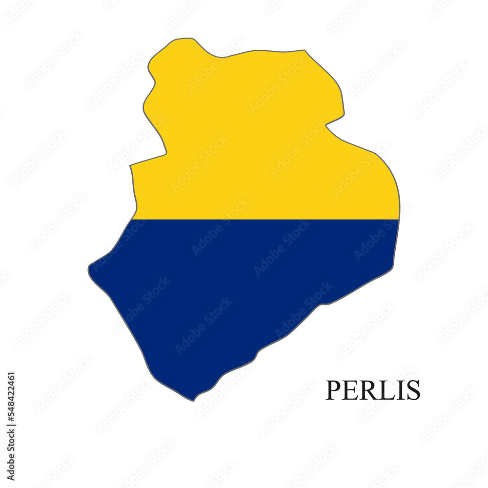 Perlis map vector illustration. Malaysian city. State in Malaysia Stock ...