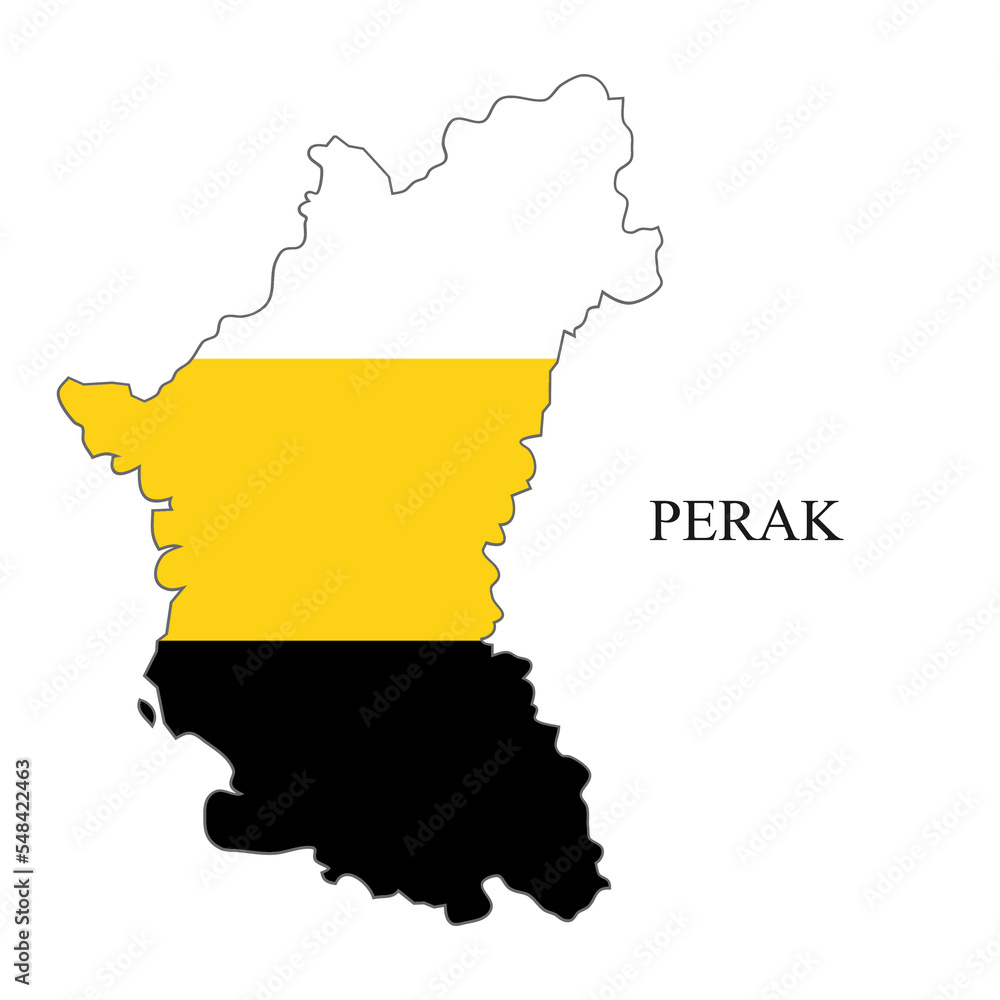 Perak map vector illustration. Malaysian city. State in Malaysia Stock ...
