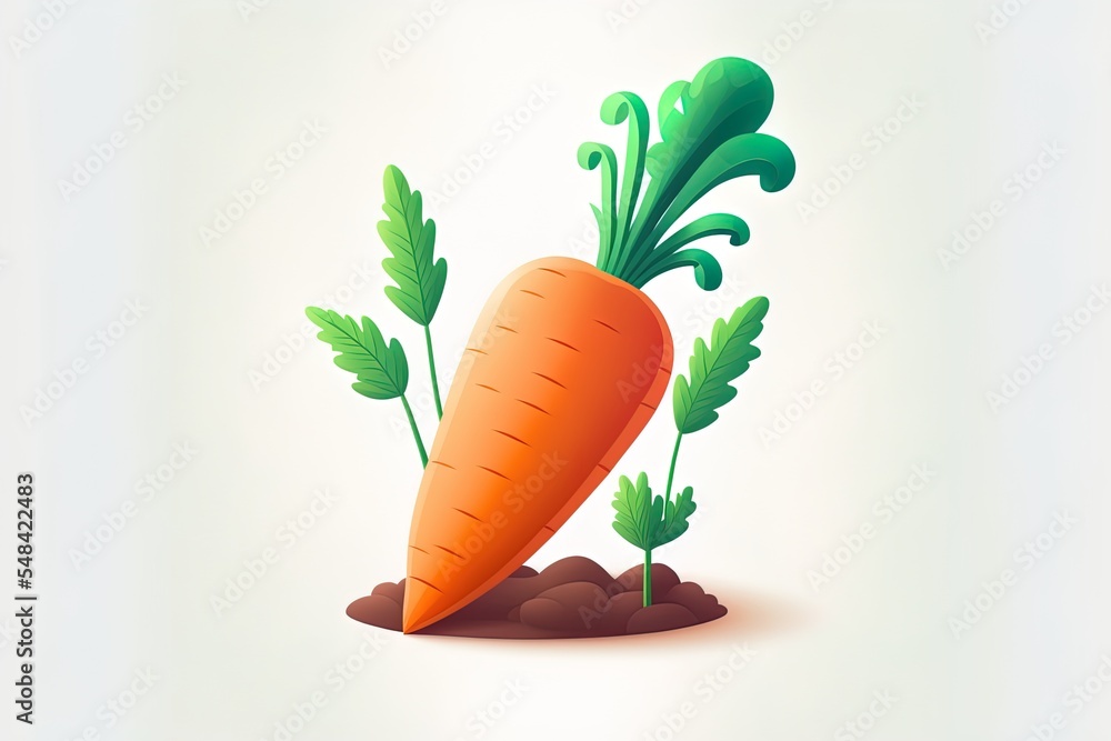 Carrot Vegetable Cartoon 2D Illustrated Icon Illustration Food Objects ...
