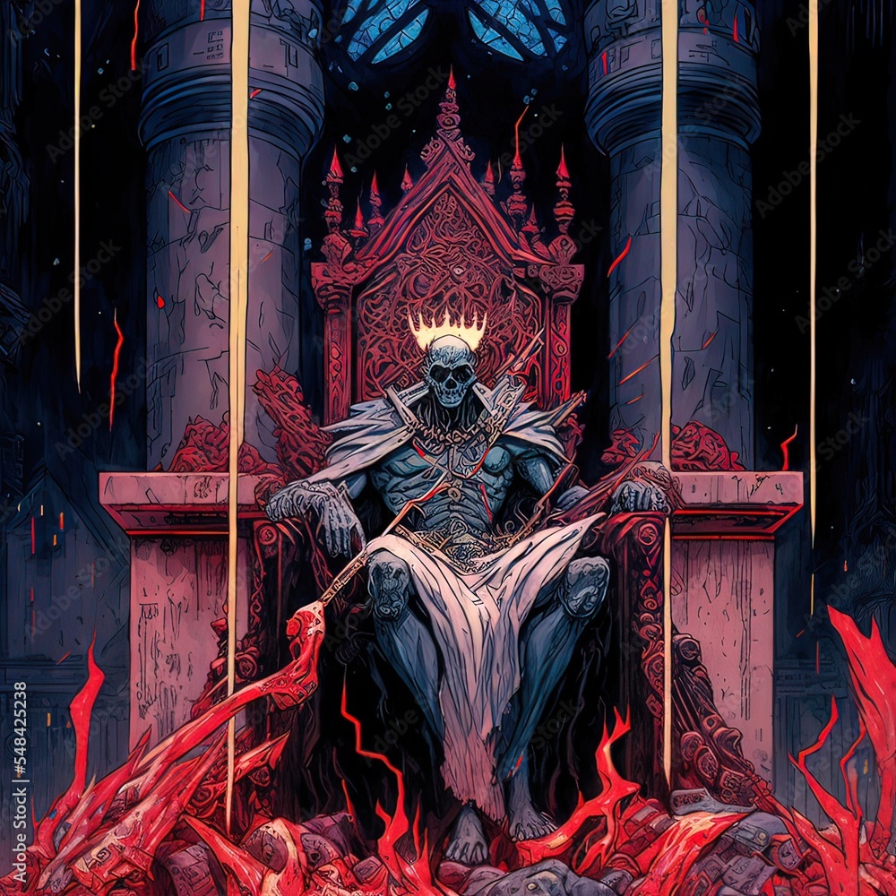 Fantasy concept portrait of the mysterious undead ghost king floating ...