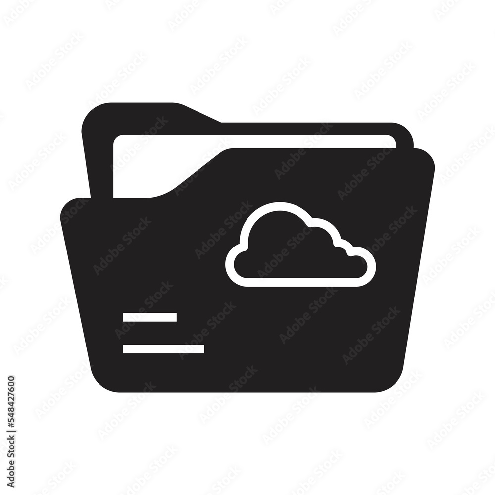 Cloud folder icon design. isolated on white background. vector ...