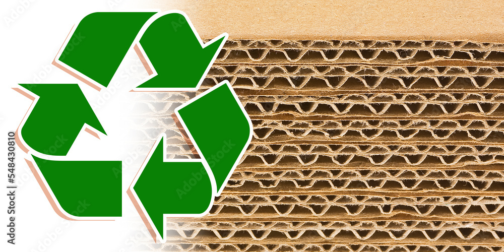 Foto de Cardboard ready to be recycled - Recovery and recycling concept ...