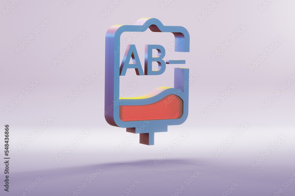 Beautiful illustration Blood Bag Blood Type AB- symbol icons on a ...