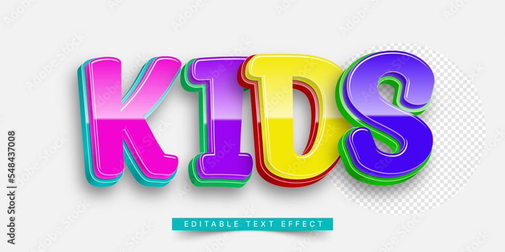 Cartoon Text Effect Mockup. Playful Title Design Stock Vector | Adobe Stock