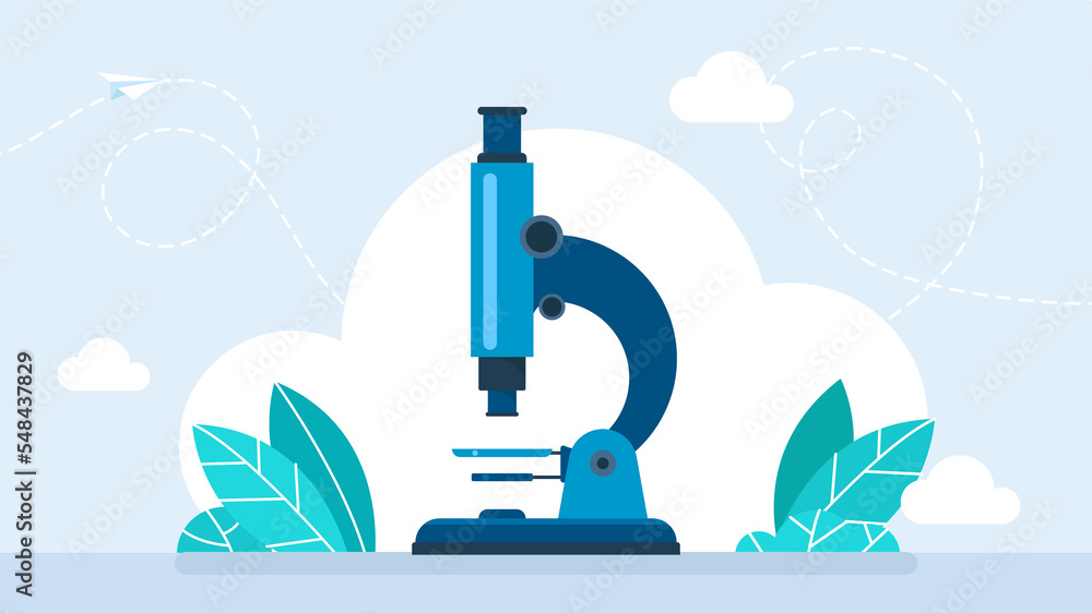 Simple microscope. Concept of science, scientific research, medicine ...