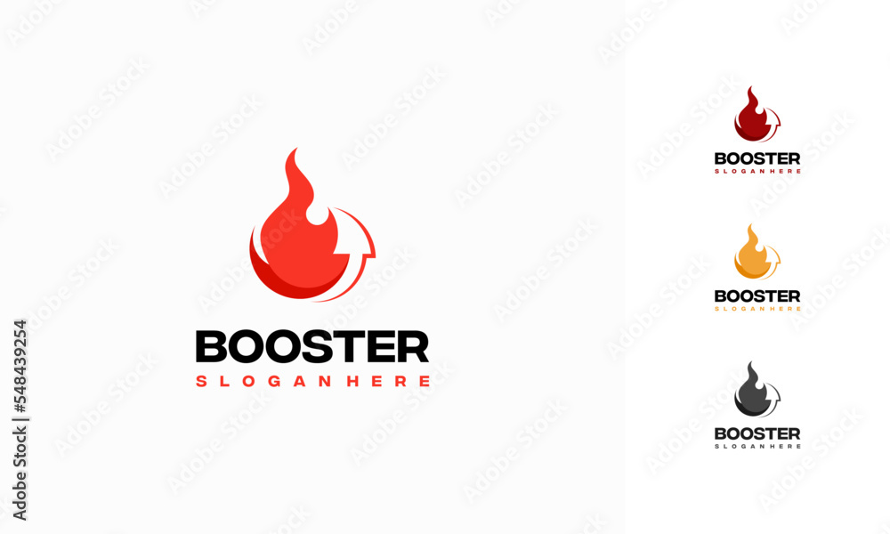 Fire Arrow logo designs concept vector, Booster logo symbol icon ...