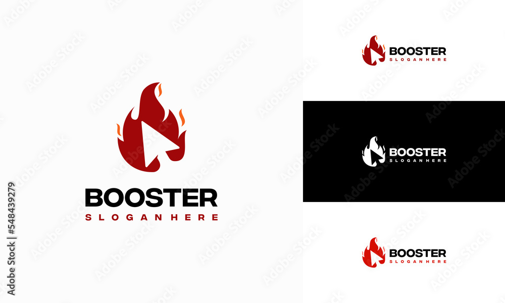 Vetor de Fire Arrow logo designs concept vector, Booster logo symbol ...