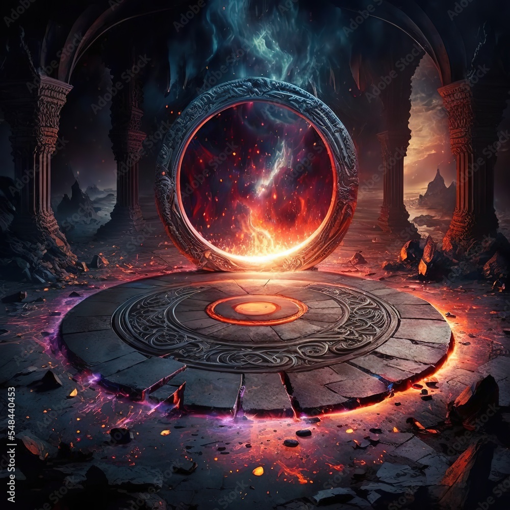 There is a room made of stone, and a shining magic circle is drawn on ...