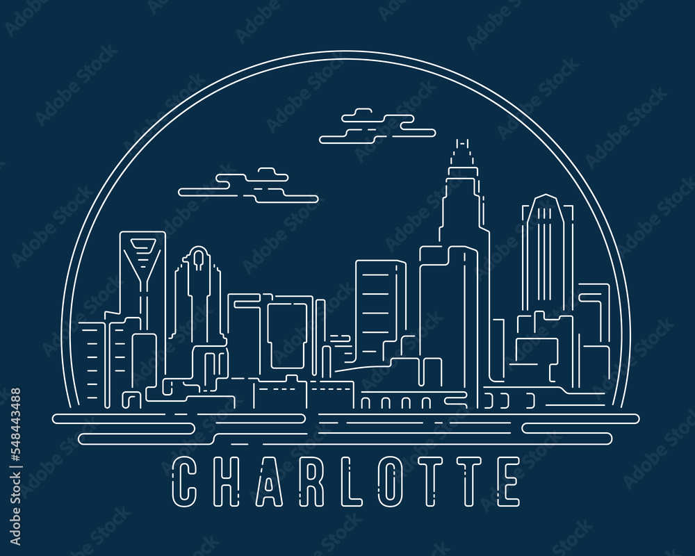 Cityscape with white abstract line corner curve modern style on dark ...