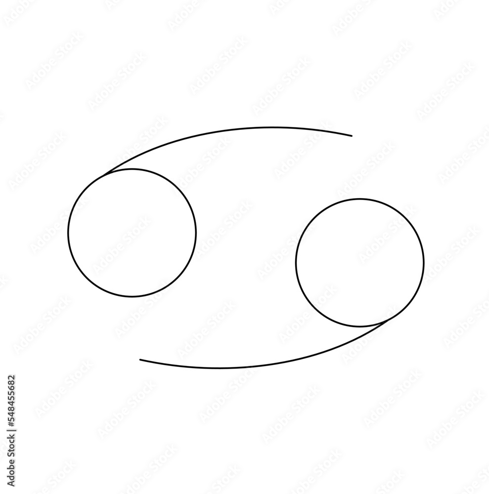 Vector isolated small simple cancer zodiac sign symbol colorless black ...