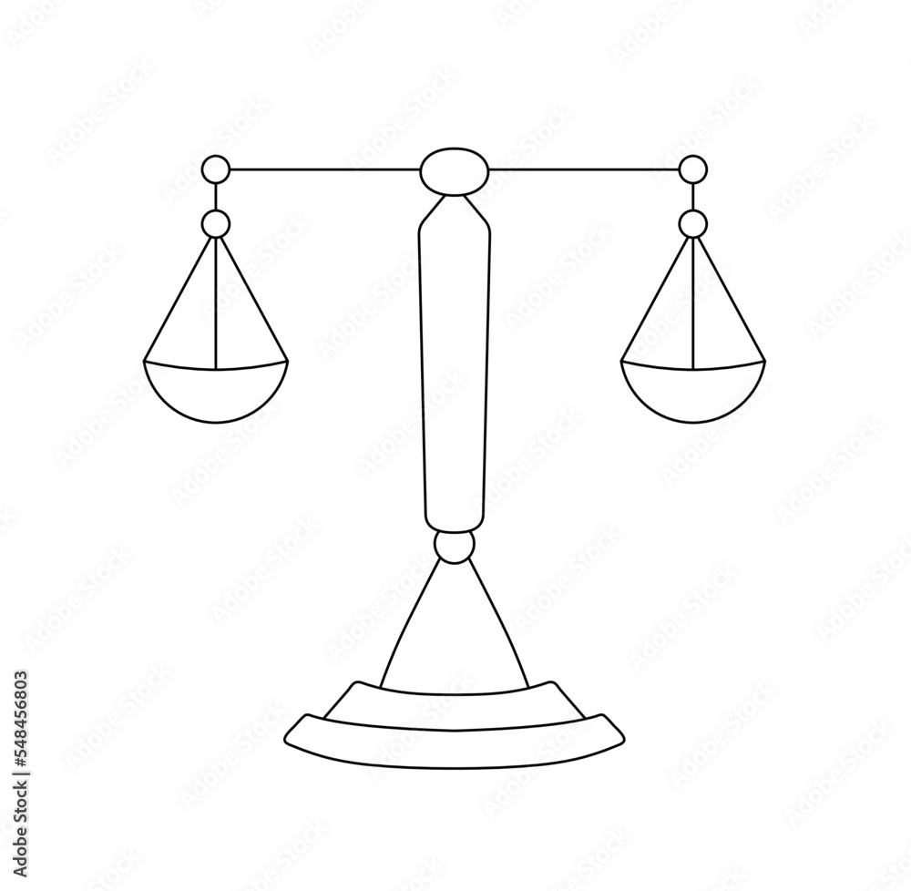 Vector isolated vintage retro scales with bowls in balance simple libra ...