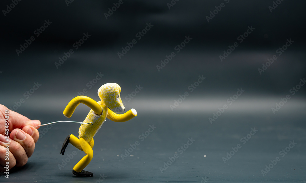 Process of running stopmotion. Second step of running. Man's hand ...