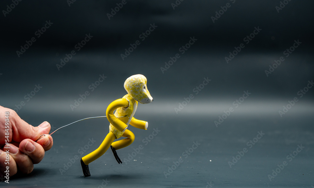 Process of running stopmotion. Start of running. Man's hand holding ...