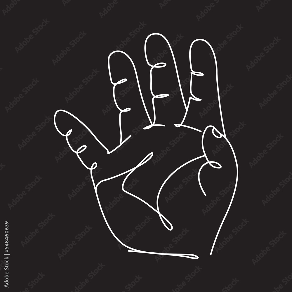 Baby hand line art. Little palm. Minimalistic vector illustration ...