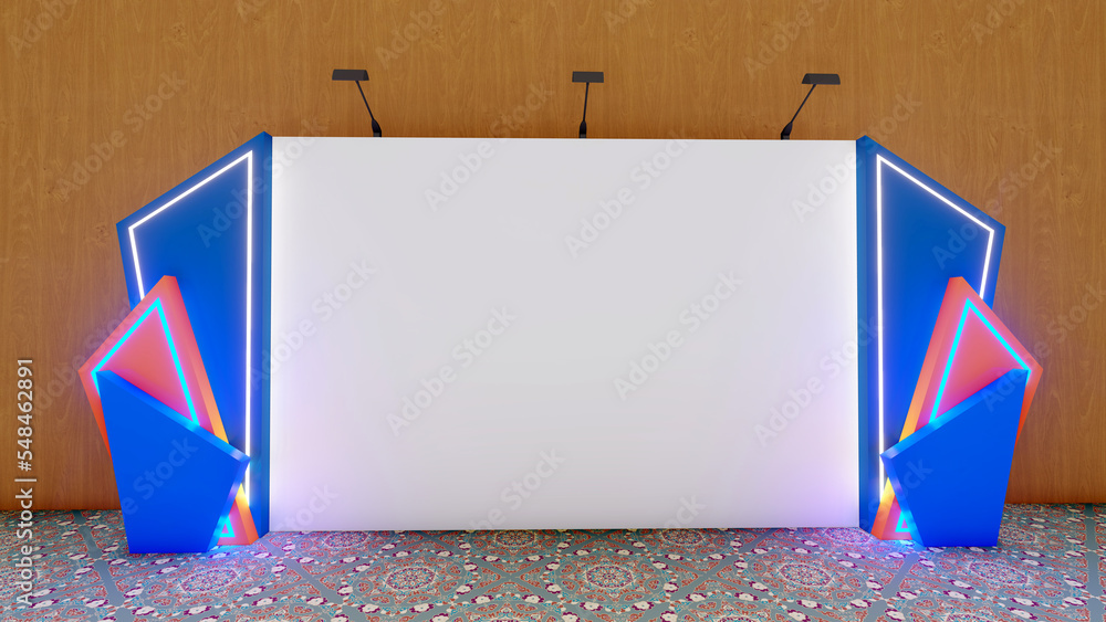 3d illustration backdrop photo wall of fame blank logo company with ...