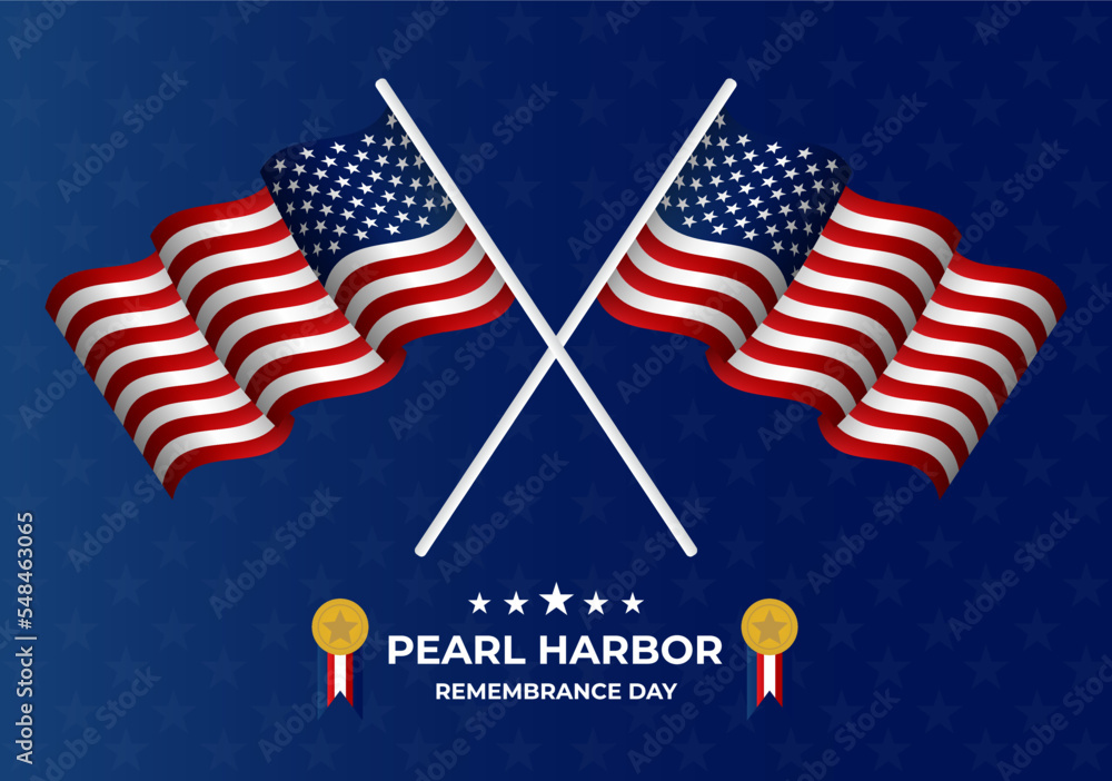 National Pearl Harbor Remembrance Day. December 7th. Template for flyer ...
