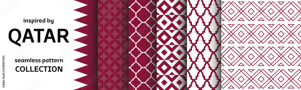 Seamless Patterns Collection inspired by Qatar Culture and Art. Set of ...