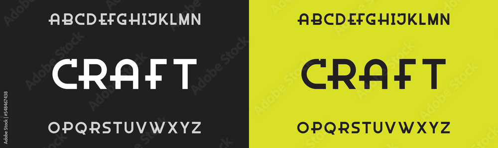 CRAFT multi line modern techno sci-fi display typo font. Creative and ...