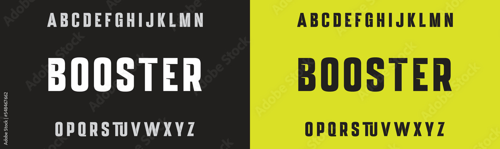 BOOSTER multi line modern techno sci-fi display typo font. Creative and ...