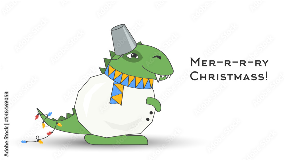 Dino Santa Claus Tyrannosaurus. Christmas funny cartoon dinosaur in ...