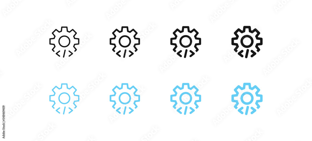 Gear icon. Software develop sign. Programming development symbol ...