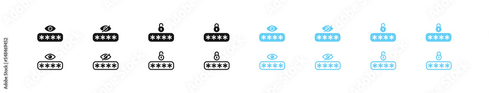 Vecteur Stock Password icon. Login sign. Lock and eye symbols. Unlock ...