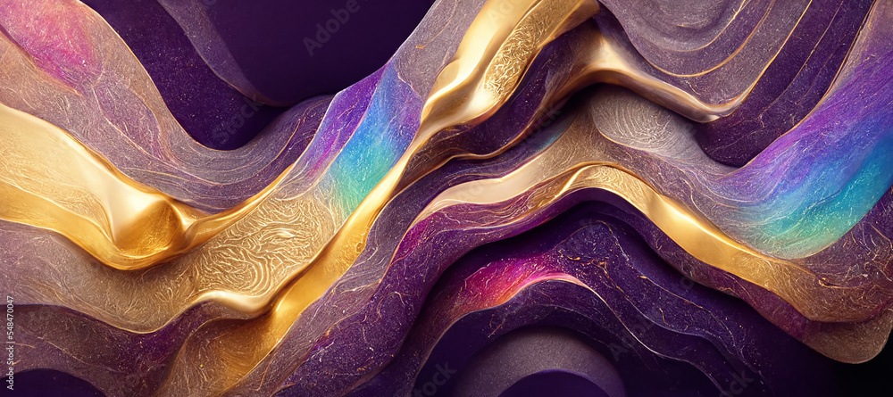 Vibrant violet and gold colors abstract wallpaper design Stock ...