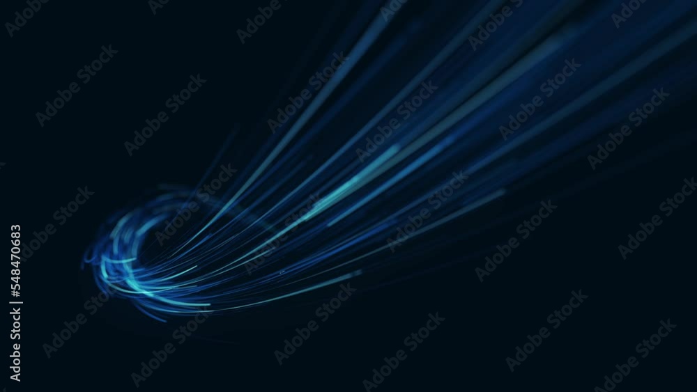 Abstract Light Fiber Strings Flowing Background/ 4k animation of an ...