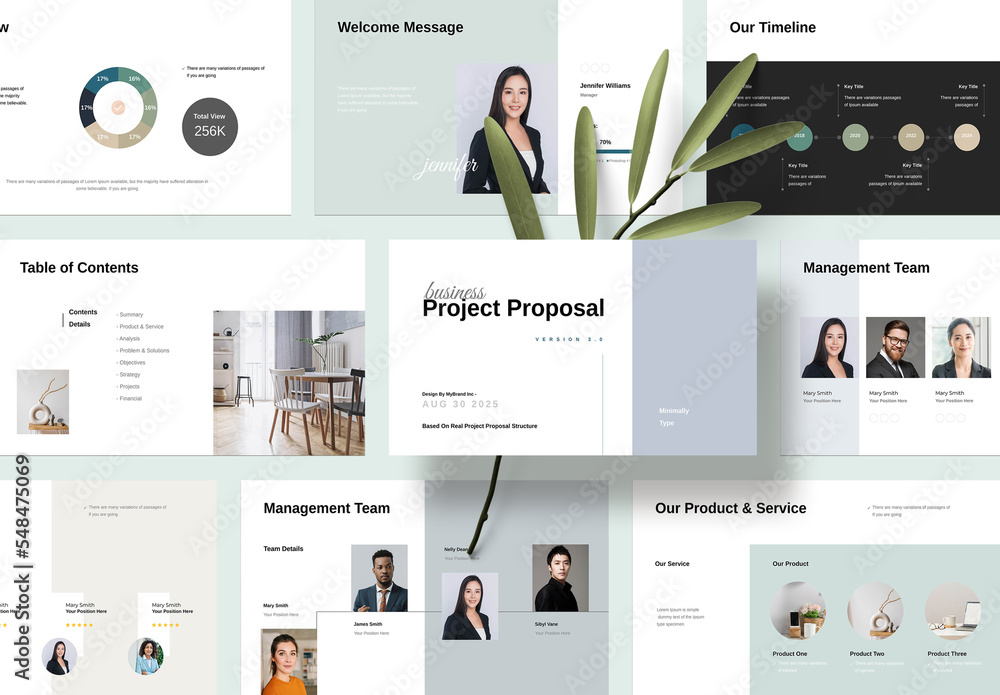 A_Project Proposal Presentation Stock Template | Adobe Stock
