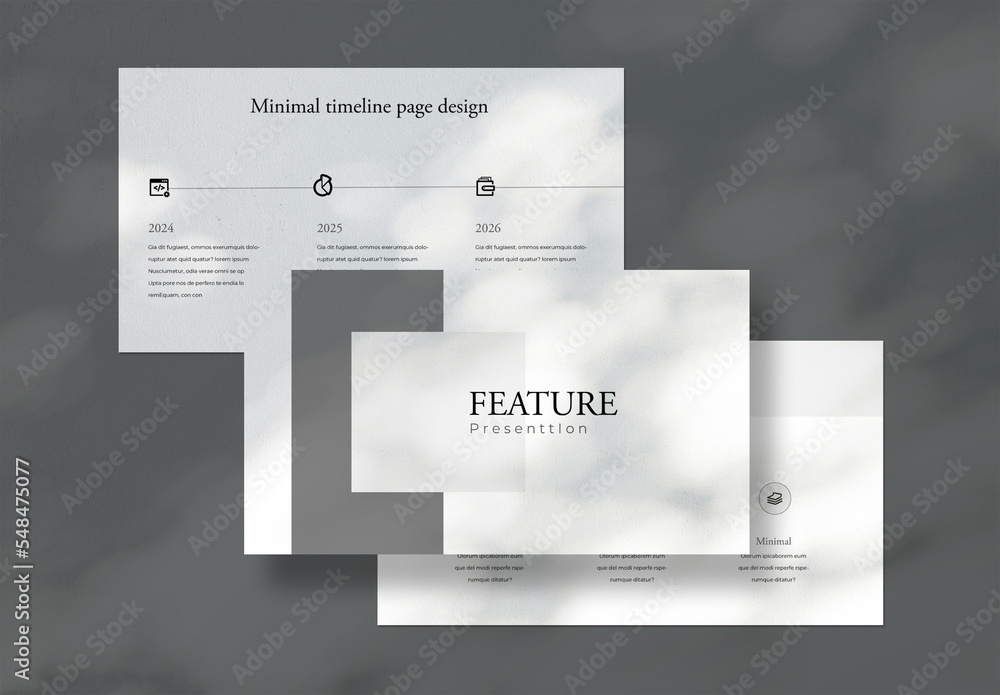 Feature Minimal Presentation Template Stock Template | Adobe Stock