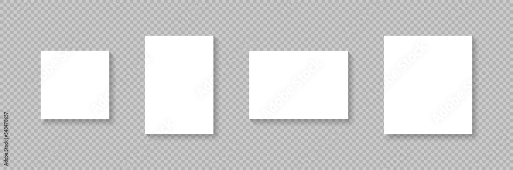 White Paper Sheets. Blank Paper Sheet. Paper Sheet with shadow ...