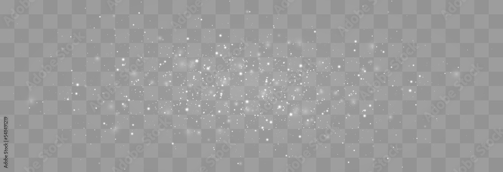 Magical light dust, dusty shine. Flying particles of light. Christmas ...