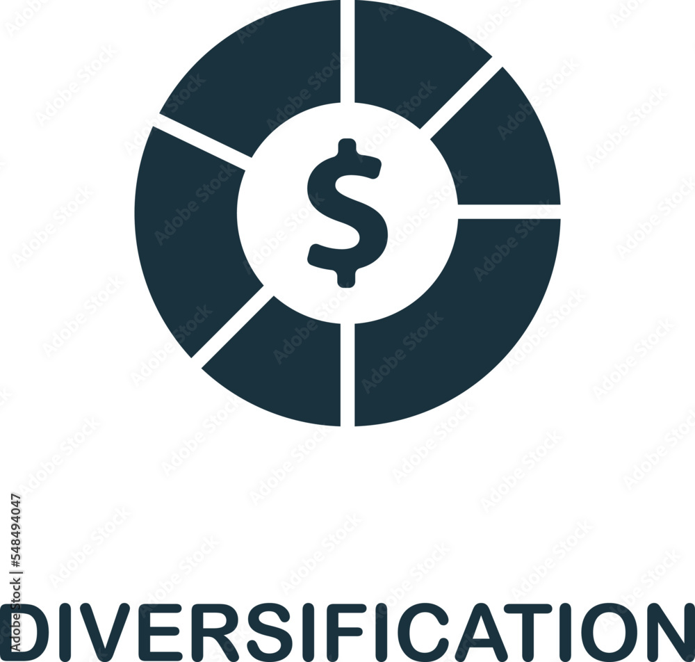 Diversification icon. Monochrome simple Stock Market icon for templates ...