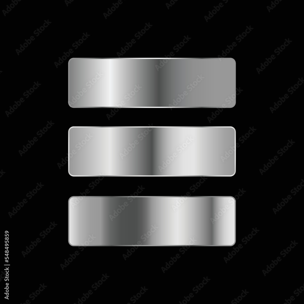 Silver gradient color swatches vector isolated Stock Vector | Adobe Stock