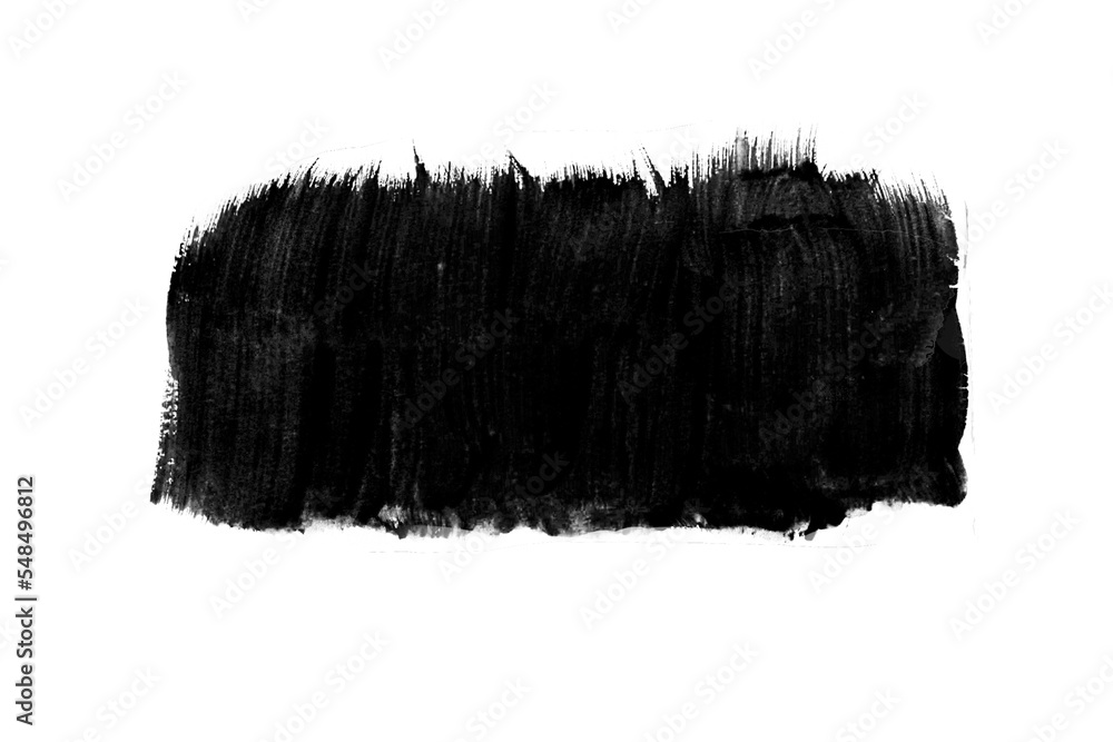 black strokes and marks from a dry brush, splashes and smudges from ...