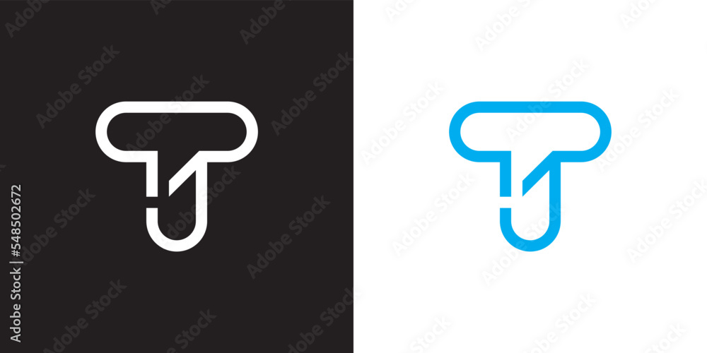 Minimal TJ logo. Icon of a JT letter on a luxury background. Logo idea ...