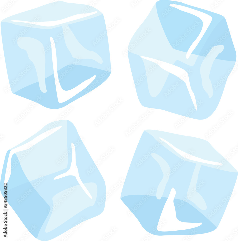 Ice cube icons isolation on white background Stock Vector | Adobe Stock