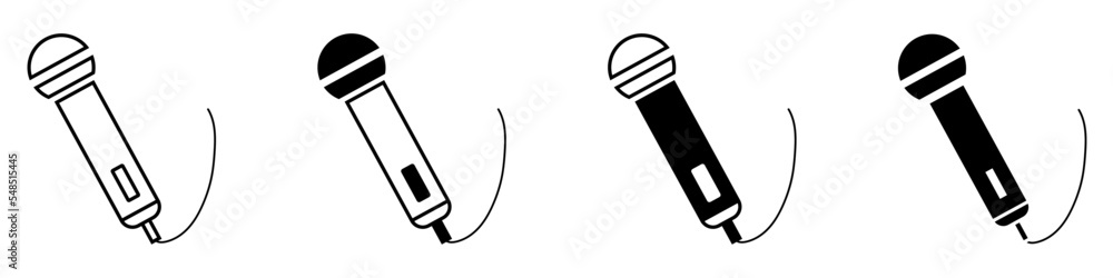 Microphone vector icon set. audio illustration sign collection ...