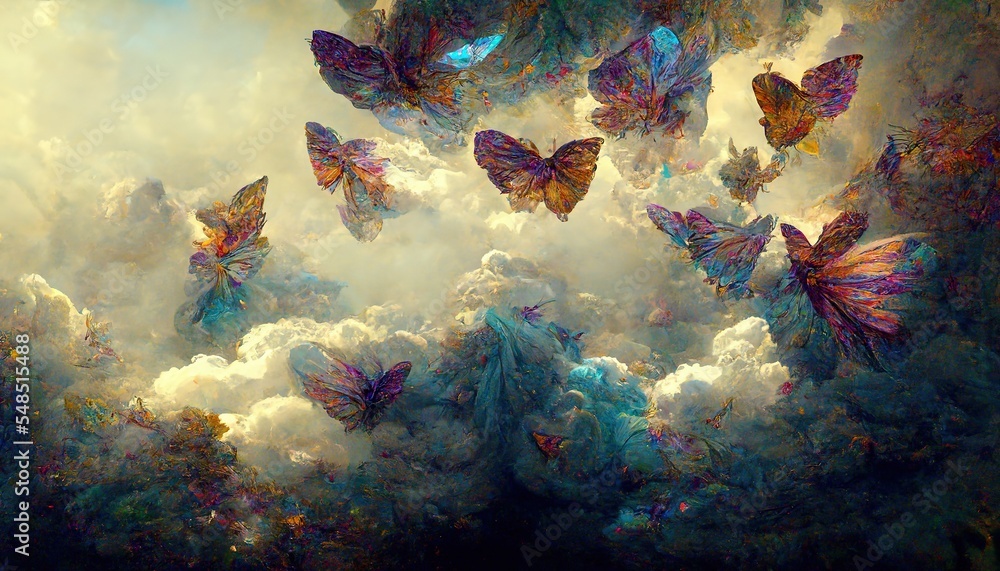 Science fantasy clouds become butterflies of mythological legend ...
