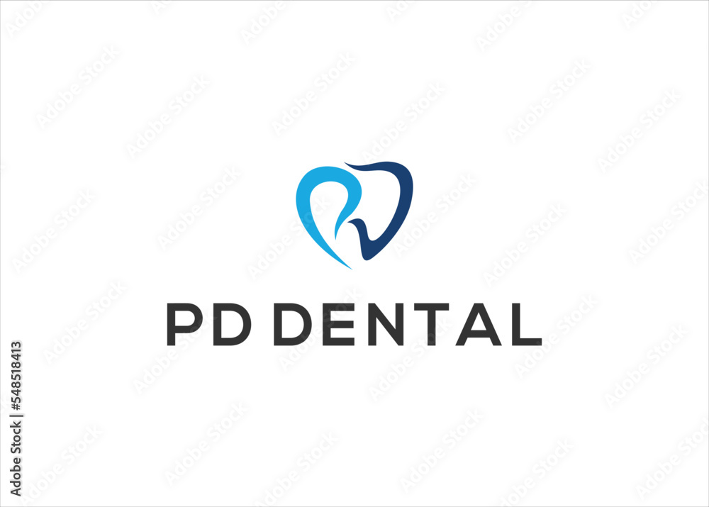letter pd dental logo design vector Stock Vector | Adobe Stock