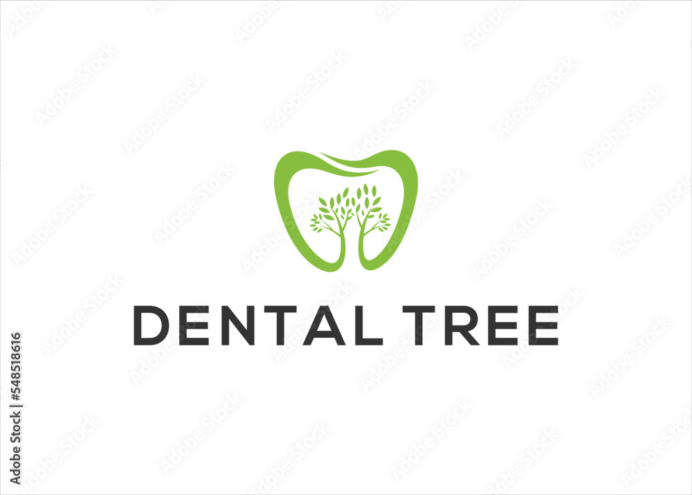 dental tree logo design vector template Stock Vector | Adobe Stock