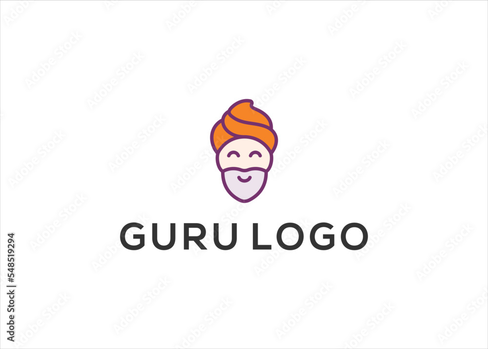 Guru Logo Design Vector Template Stock Vector | Adobe Stock