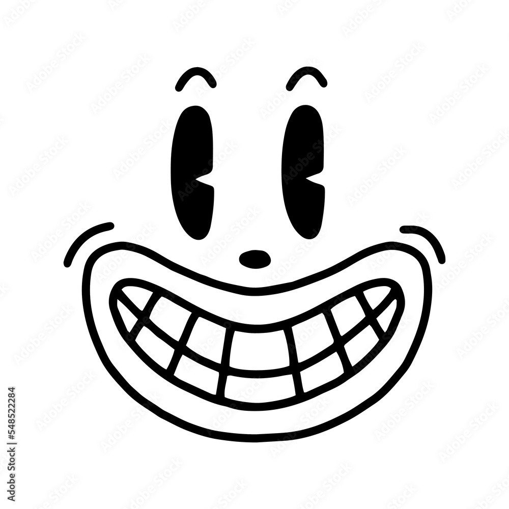 Retro 30s cartoon mascot characters funny faces big set. 40s, 50s, 60s ...