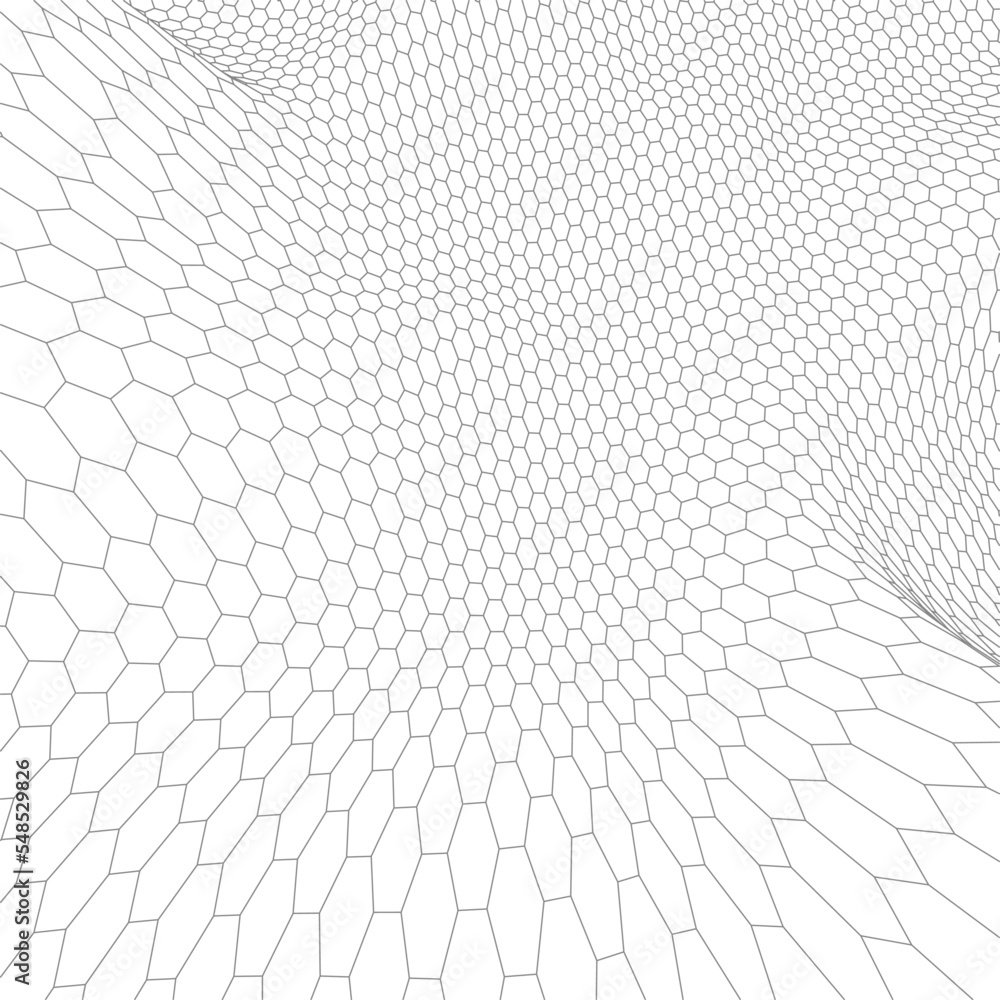 Abstract vector wireframe landscape background. Cyberspace grid. 3d ...