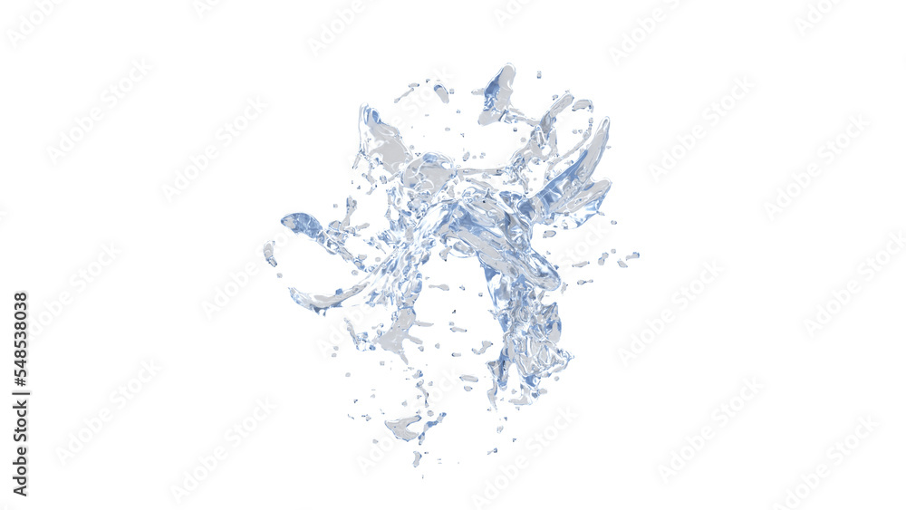 3d realistic water splashing, aqua, clear liquid splash. PNG alpha ...
