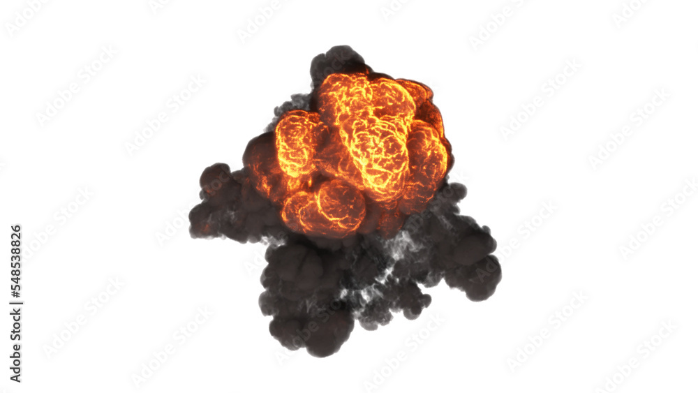 Bomb Explosion. 3d rendering PNG alpha channel. Stock Illustration ...