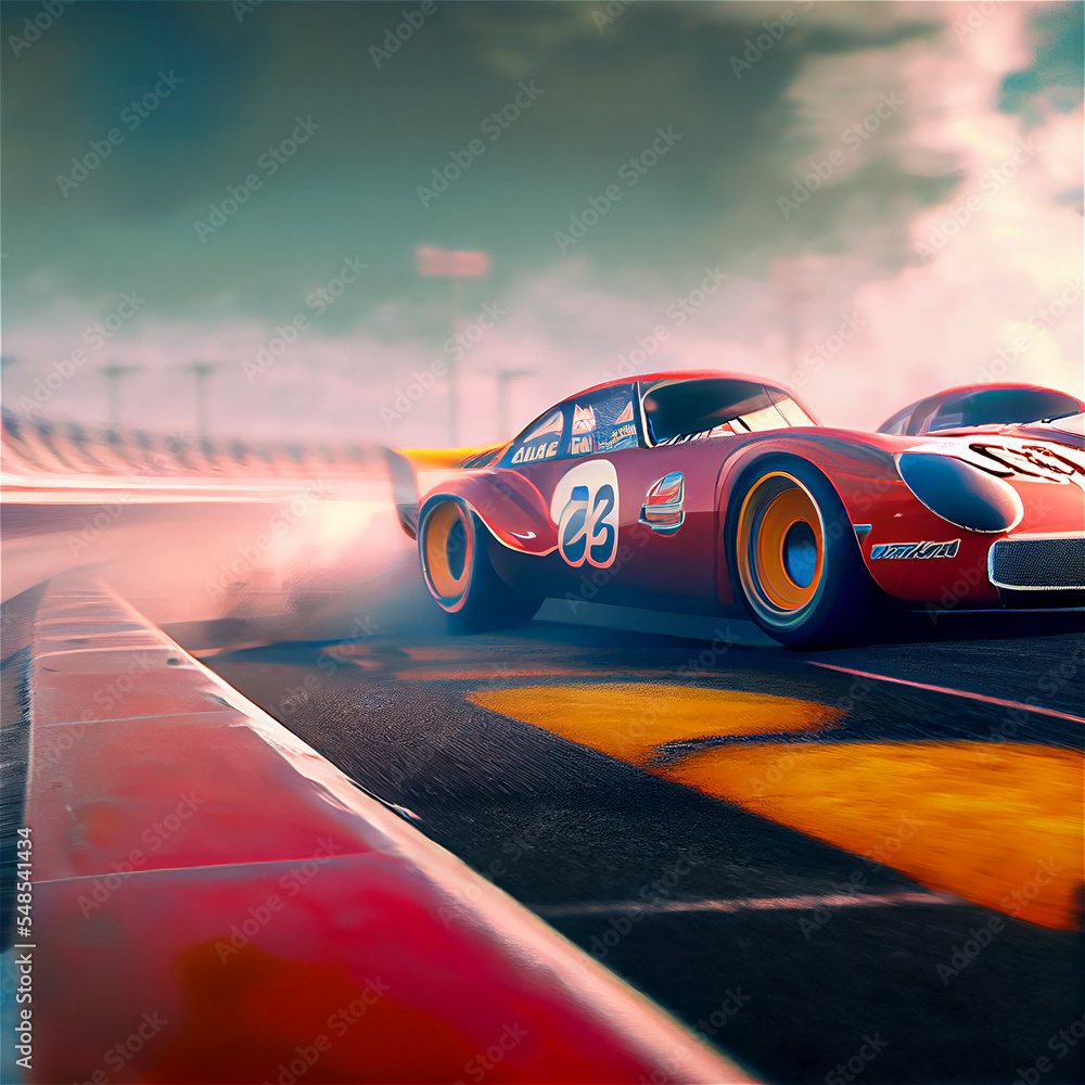 Race car cartoon Stock Illustration | Adobe Stock