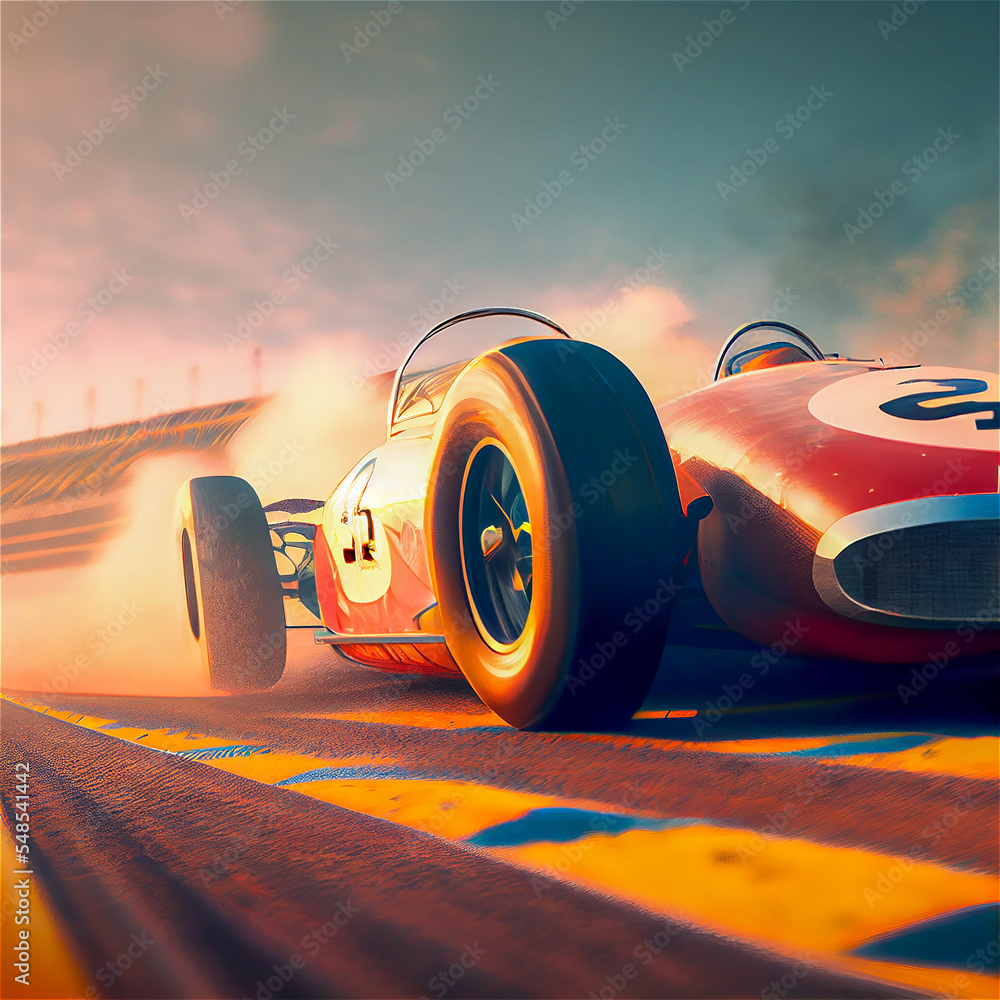 Race car cartoon Stock Illustration | Adobe Stock
