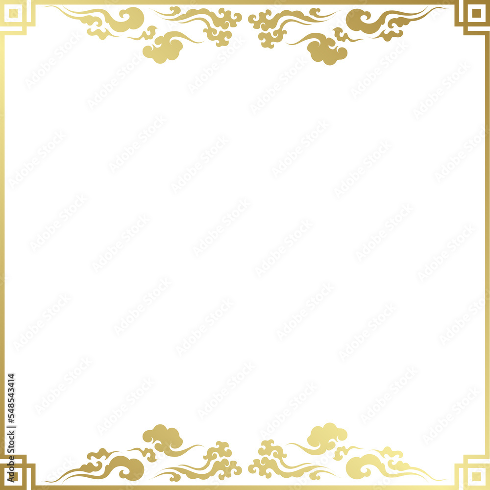 Chinese Luxury Gold Border Frame Stock Illustration | Adobe Stock